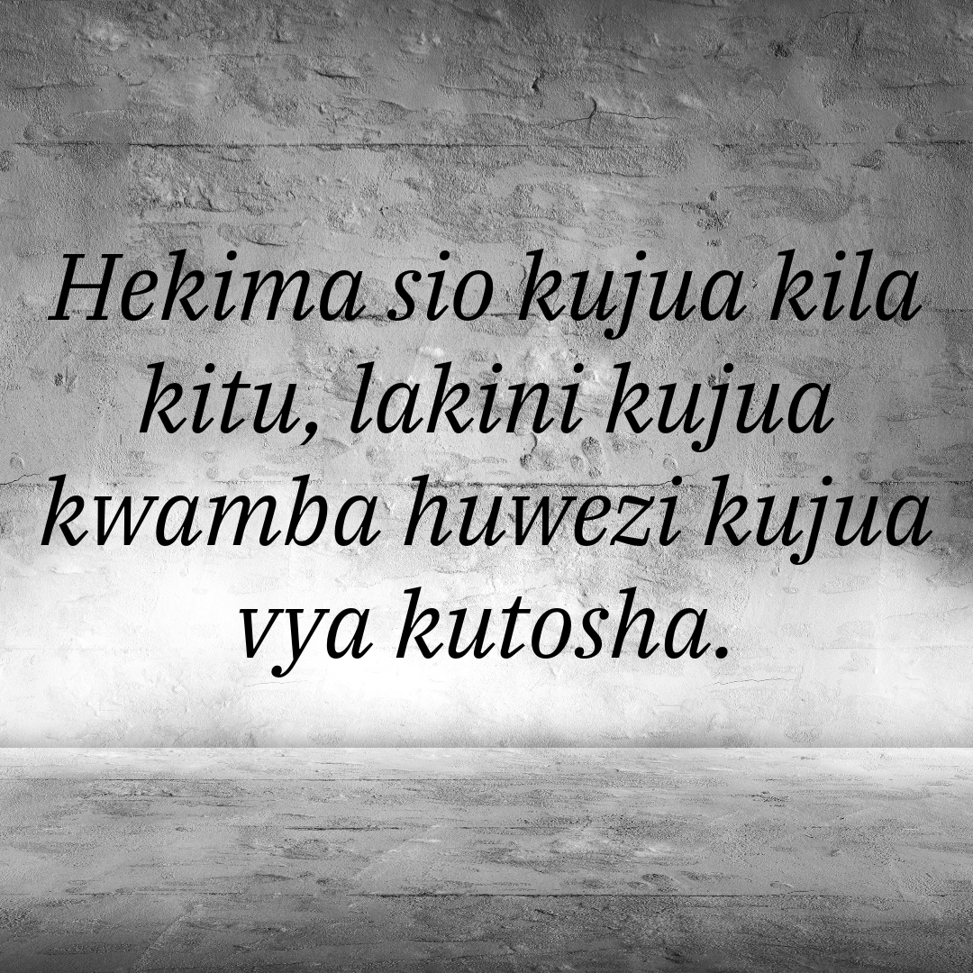 100 Maneno ya hekima – Mhariri